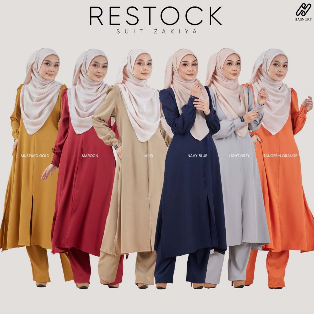 HASNURI ZAKIYA SUIT MODEN LABUH MUSLIMAH NURSING DAN WUDHU FRIENDLY ...