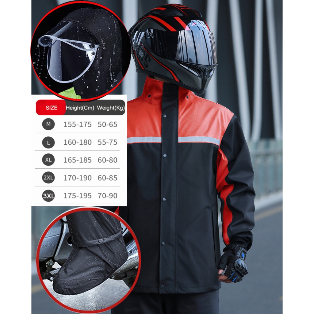 SULAITE Raincoat Motorcycle Riding Large big Rain Coat Thickened High ...