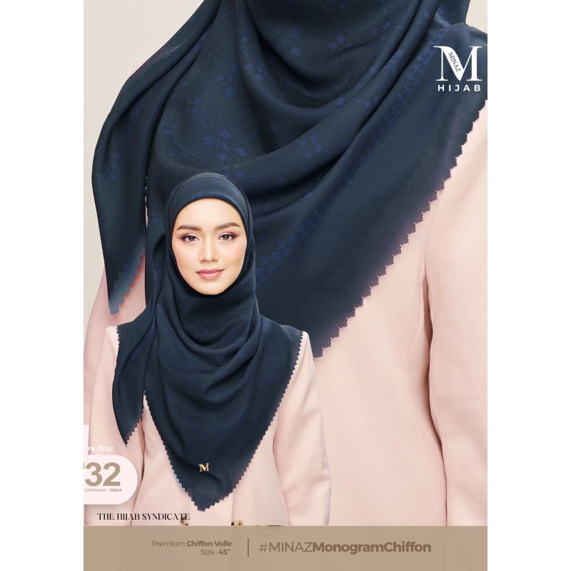 🔥FREE GIFT🔥TUDUNG BAWAL PLAIN MONOGRAM CHIFFON BY MINAZ HIJAB | Shopee ...