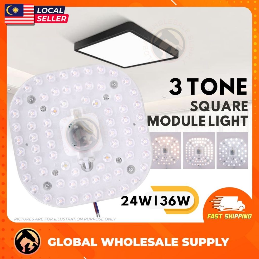24W/36W 3 TONE Square Module Light with Magnetic Holder Light Ceiling ...