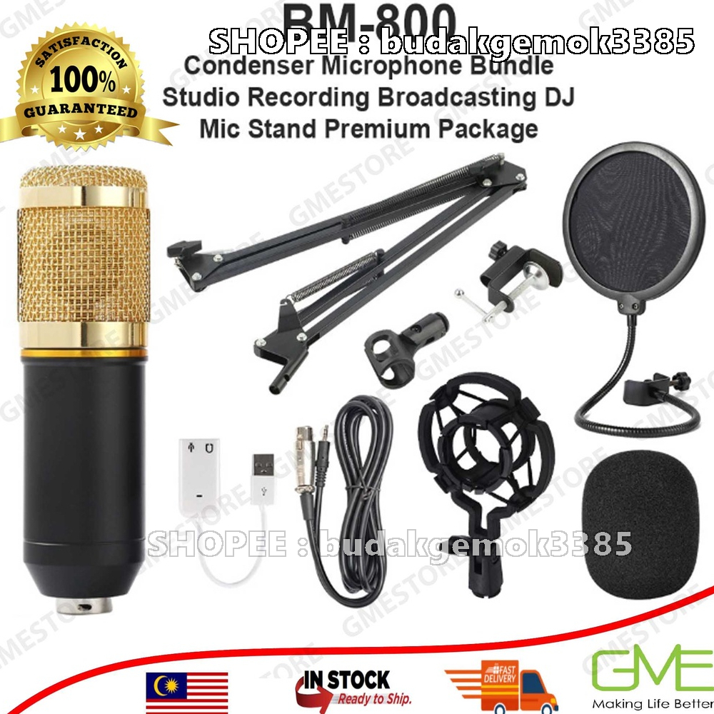 (Malaysia ready stock) DM800 Dynamic Condenser Microphone Sound Studio ...
