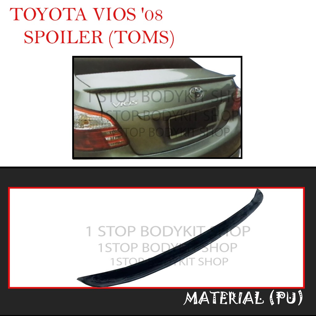 TOYOTA VIOS '08 SPOILER (TOMS) POLYURETHANE (PU) SKIRT LIP BODYKIT ...