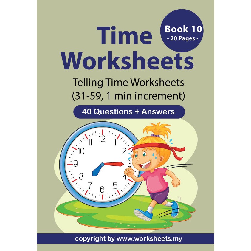 IGCSE Math Worksheets: Time Worksheets BOOK 10 (1 min increment) (40 ...