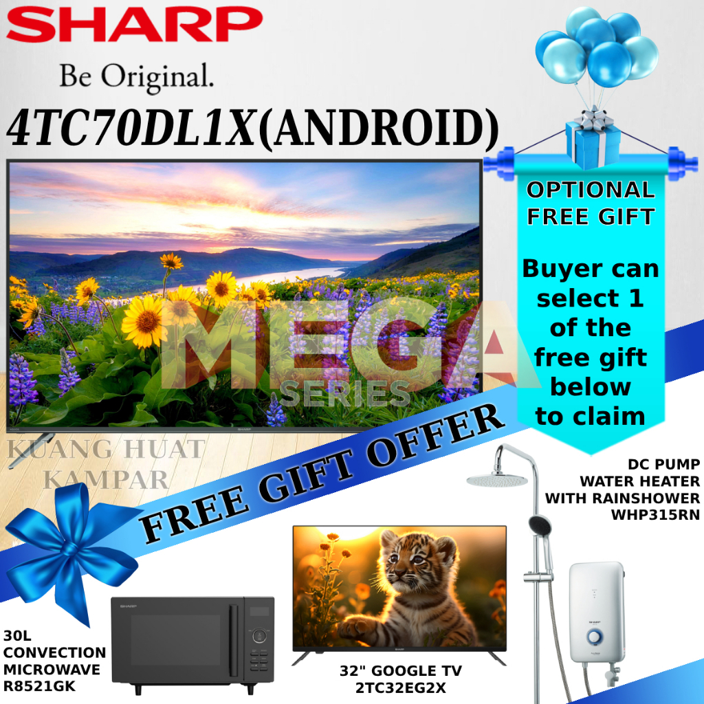 SHARP 70 INCH 4K UHD ANDROID TV 4TC70DL1X | Shopee Malaysia