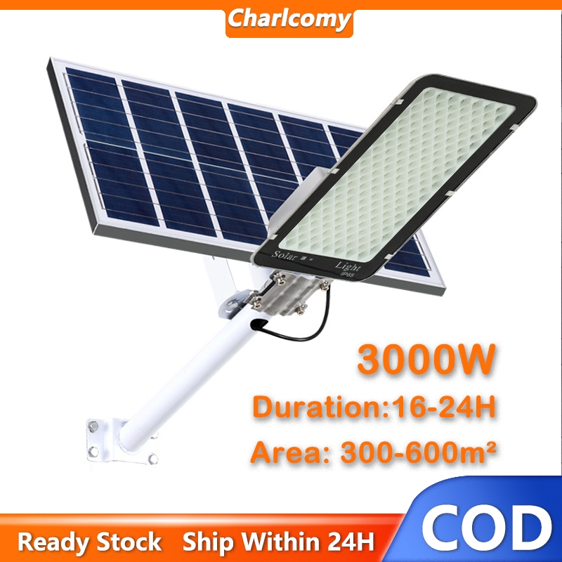 Charlcomy Solar Street Light 3000W Solar Light Outdoor Lighting Metal Lamp Body IP67 Waterproof ...