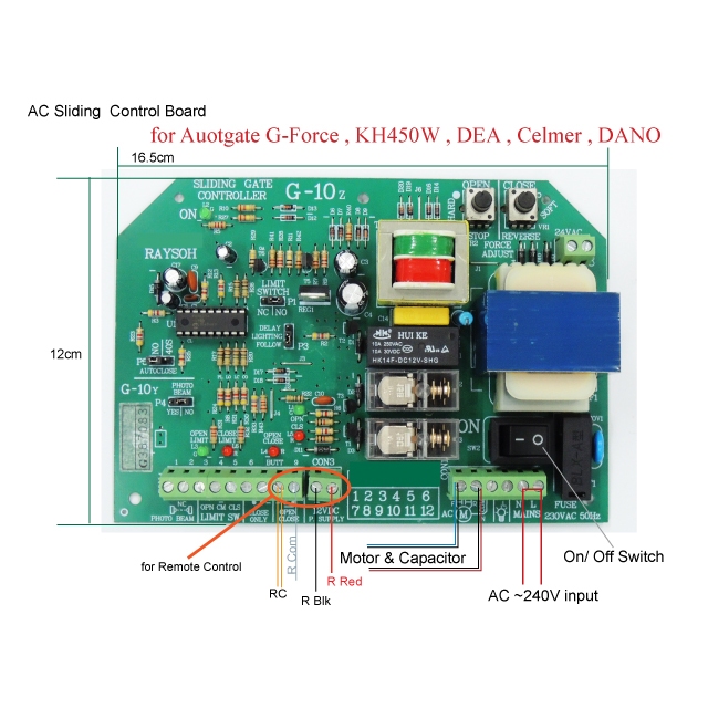 Autogate AC Sliding Control Panel G10 / F5- Brake for G-Force E8 DEA ...