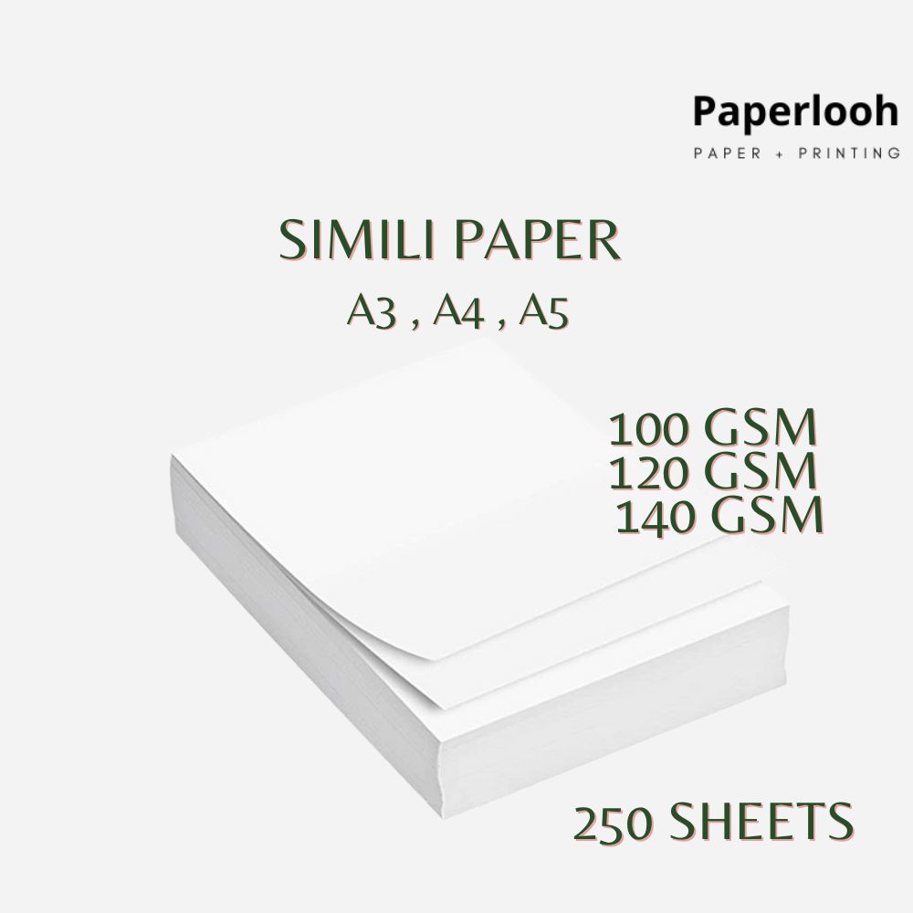 250pcs White Simili Paper - 100gsm/120gsm/140gsm (A3/A4/A5) | Shopee ...