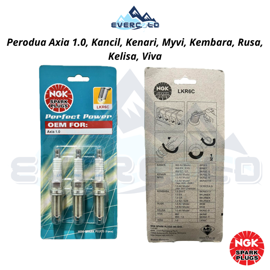 NGK LKR6C Spark Plug For Perodua Axia/ Kancil/ Kenari/ Myvi 1.0 & 1.3 ...