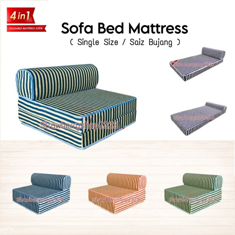 Single Sofa Bed Single Size 4 In 1 / 6 Inch Sofa Bed / Mattress Single ...