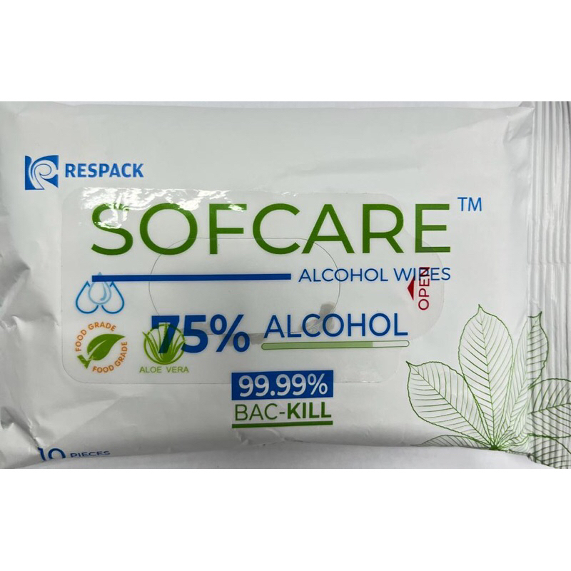 RESPACK SOFCARE FOOD GRADE ALCOHOL 75% WIPE ( 10’s X 10 pkt ) | Shopee ...