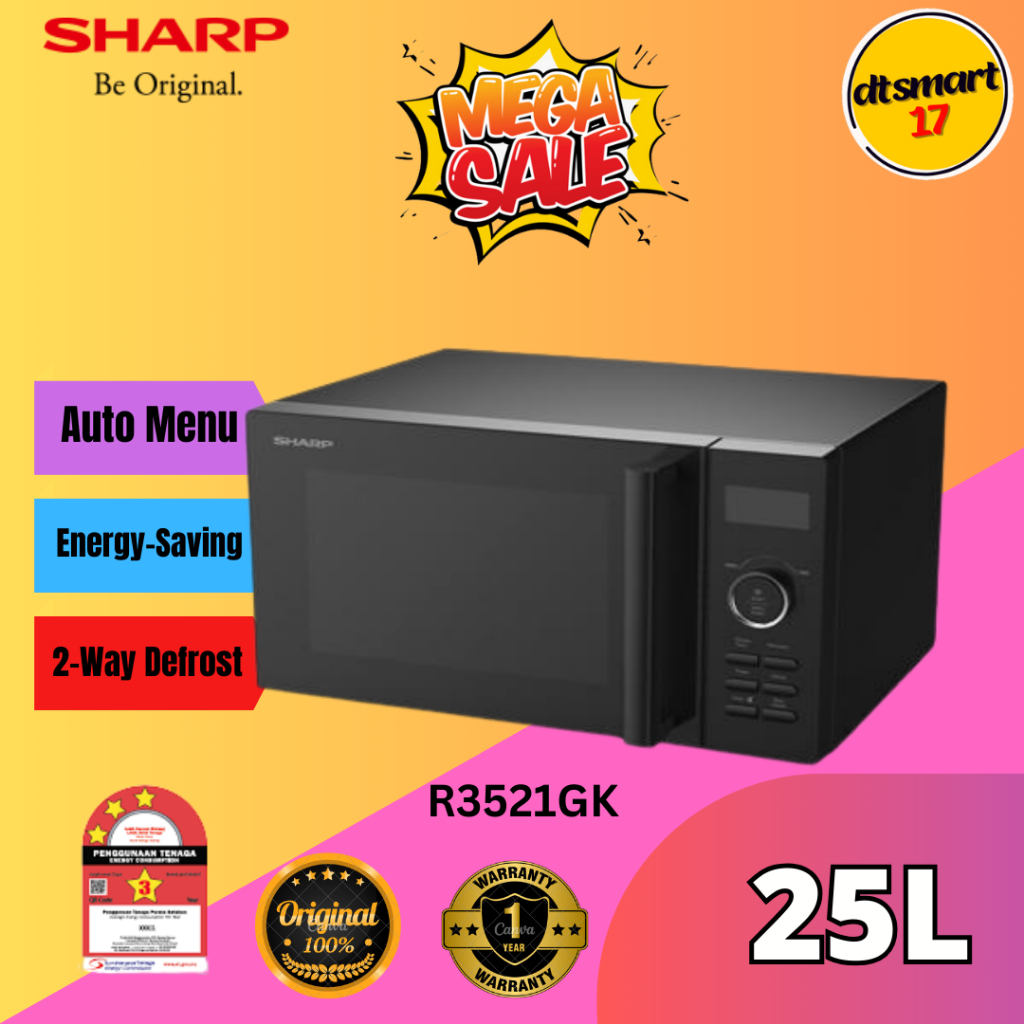 Sharp 25L Microwave Oven R3521GK | Shopee Malaysia