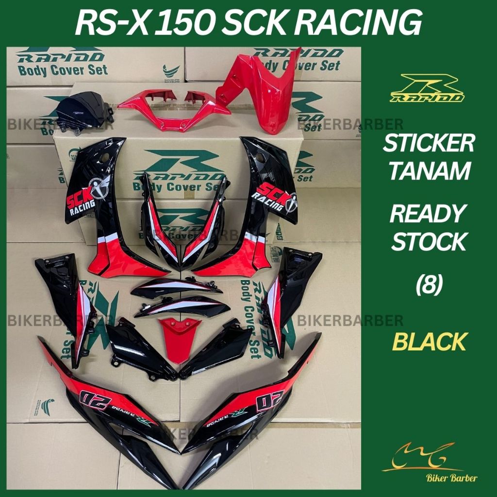 RAPIDO Cover Set Honda Rs-X Rsx 150 Sck Racing (8) Black Body Coverset ...
