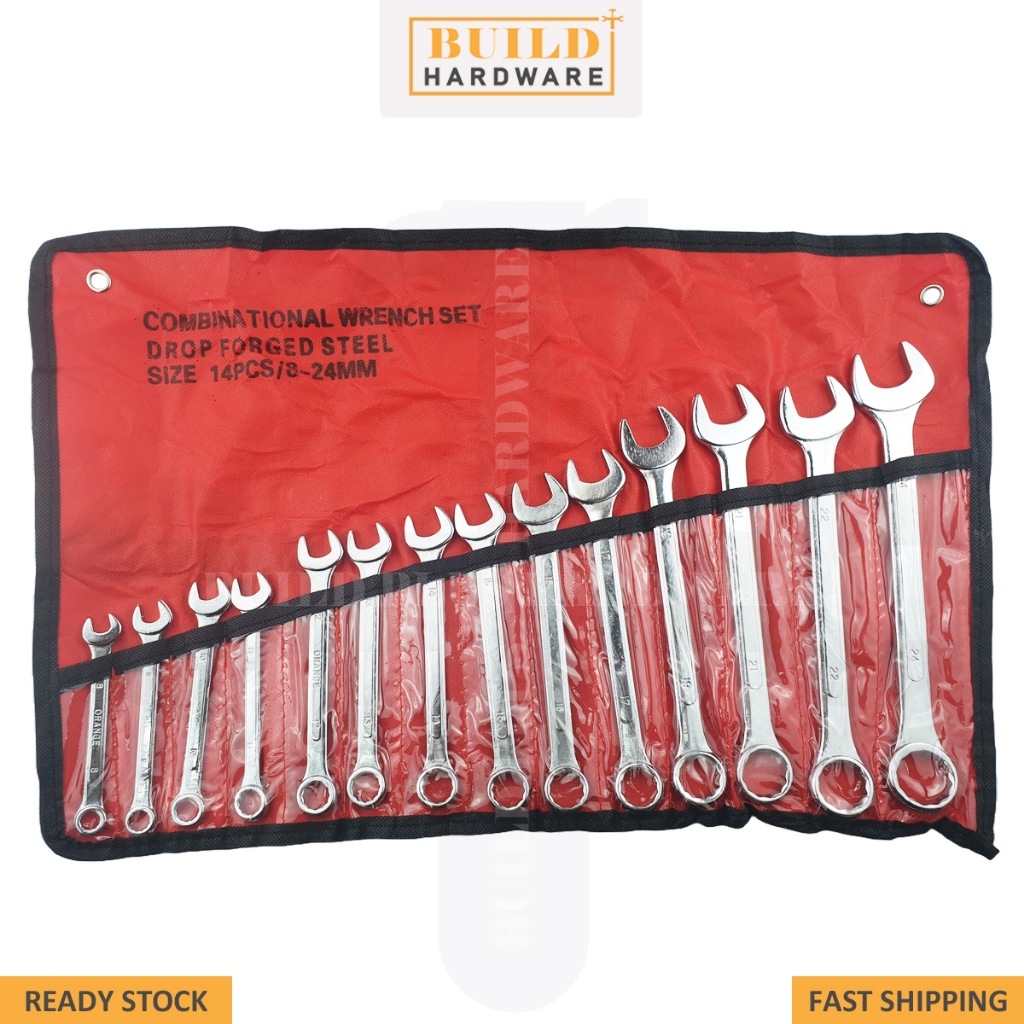 𝟏𝟒 𝐏𝐜𝐬 𝐂𝐨𝐦𝐛𝐢𝐧𝐚𝐭𝐢𝐨𝐧 𝐒𝐩𝐚𝐧𝐧𝐞𝐫 𝐒𝐞𝐭 8-24mm Set Spanar 两用套装板手 (冷叉) Wrenches ...