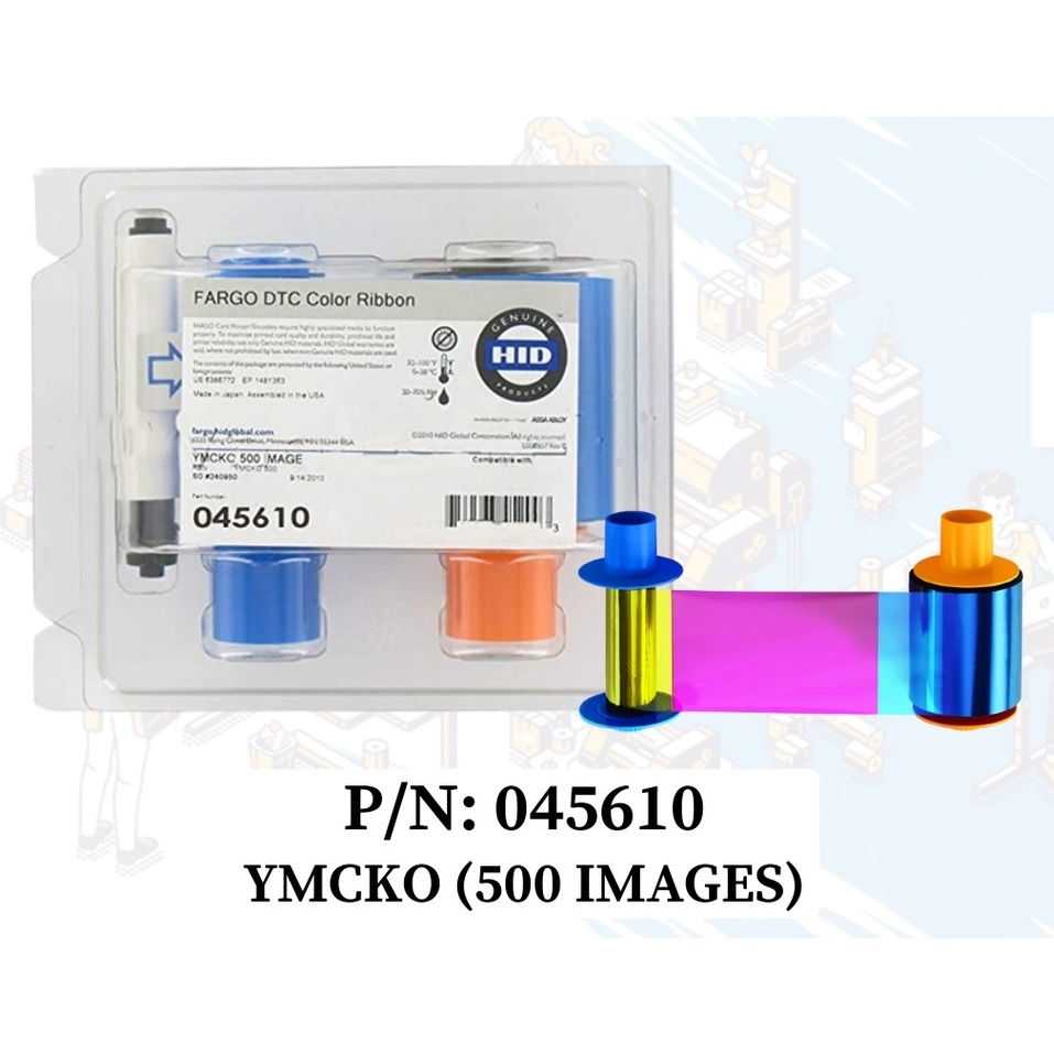 ECO YMCKO HID FARGO DTC1500 PRINTER CARD ID RIBBON CARTRIDGE TONER INK ...