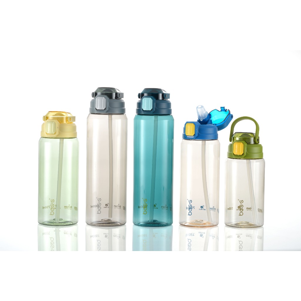 (NEW ARRRIVAL) BOS'S Tritan Bottle With Straw & Handle BOS'S 550ML / 750ML / 1000ML | Shopee ...