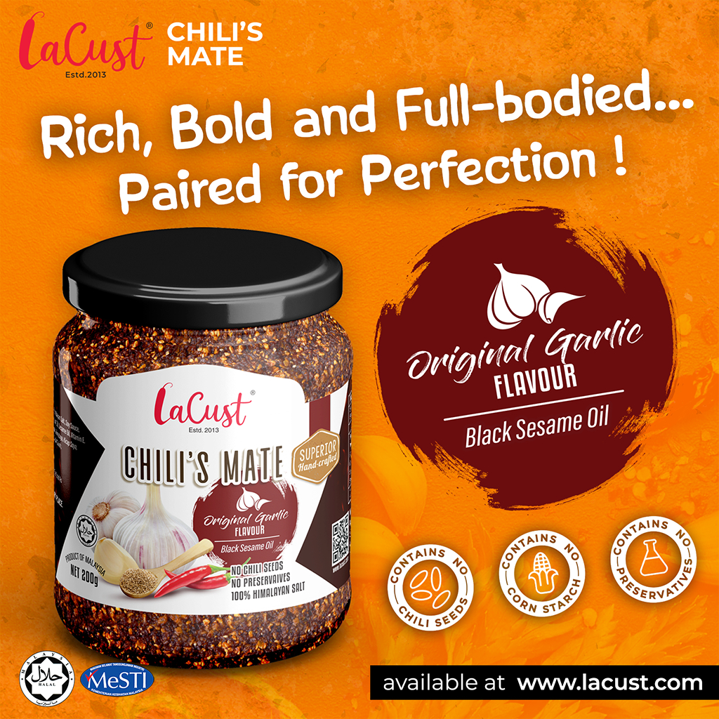 La Cust Chili's Mate Sambal Lacust Crispy Halal Original Garlic Spicy ...