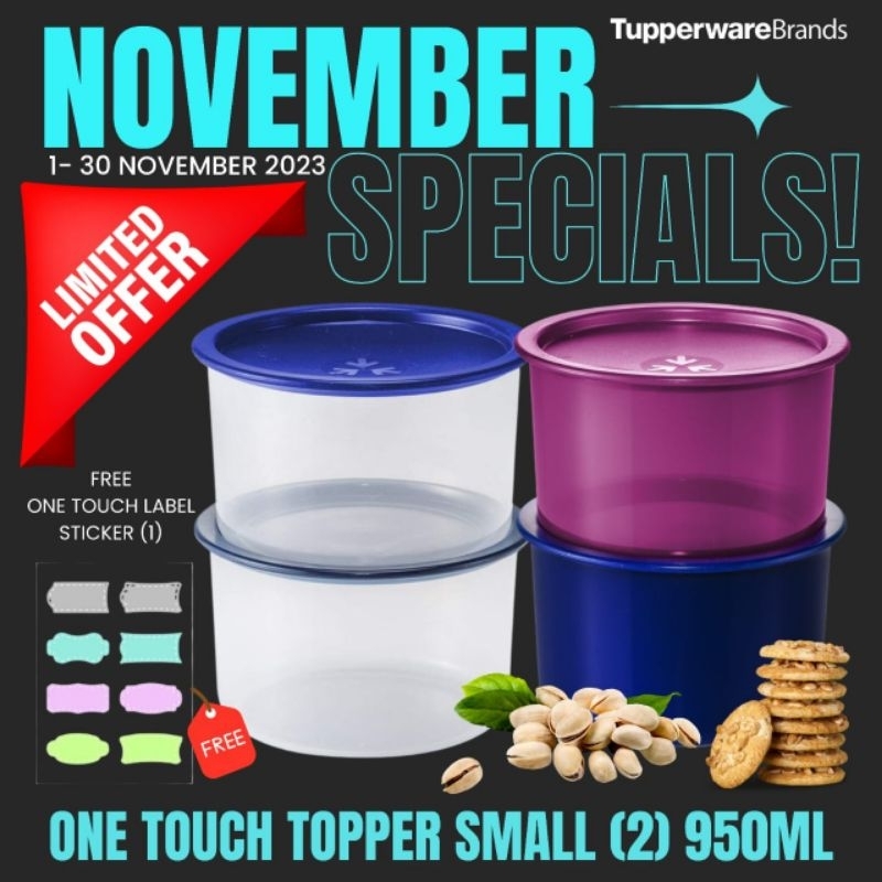 Tupperware One Touch Topper Small (2) 950ml (without sticker) | Shopee Malaysia