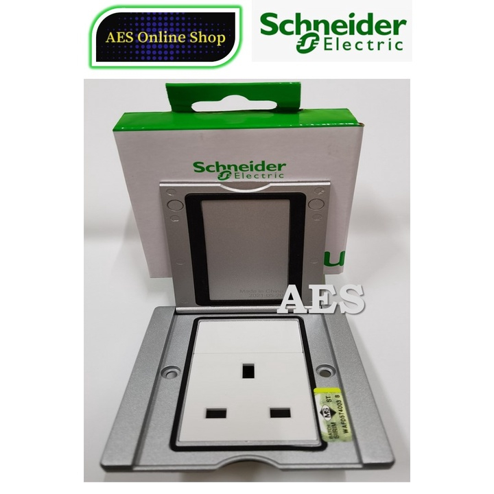 Schneider Moduline Heavy Duty13A 3 Pin 250V Metal Floor Mounted Socket ...