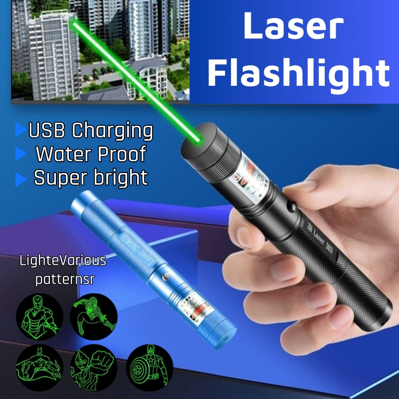 USB Rechargeable Laser Pointer Adjustable Focus Demonstrator Long Range ...