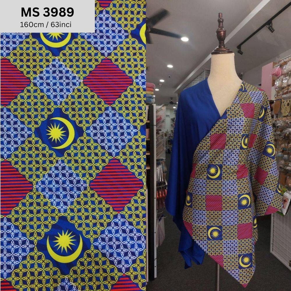 Kain Pasang Merdeka Knit Fabric Milk Silk Corak Merdeka Theme National ...