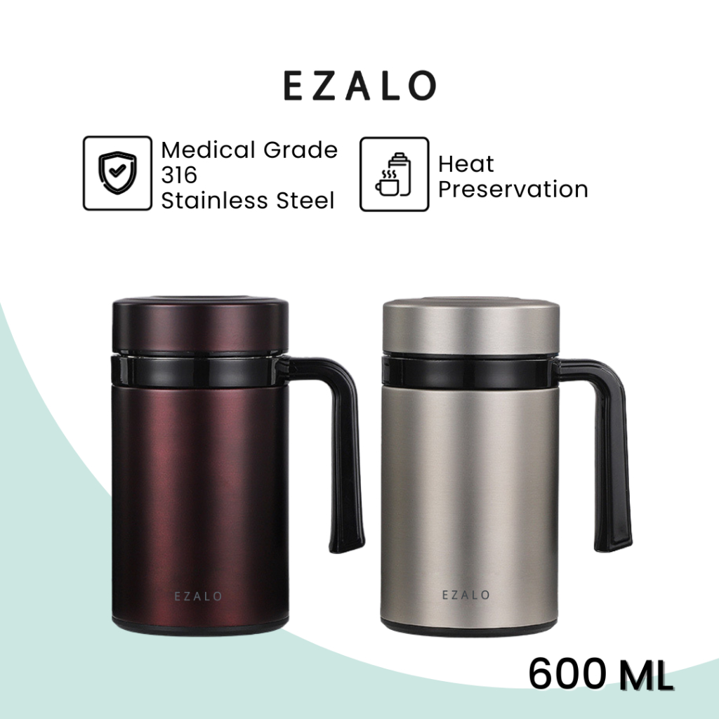 EZALO Mustard Vacuum 316 And 304 Stainless Steel Mug Thermal Tea Flask ...