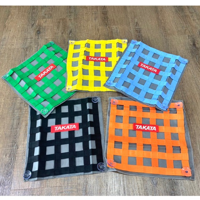 UNIVERSAL TAKATA STYLE 34CM X 34CM GREEN RACING CAR WINDOW SAFETY NET ...
