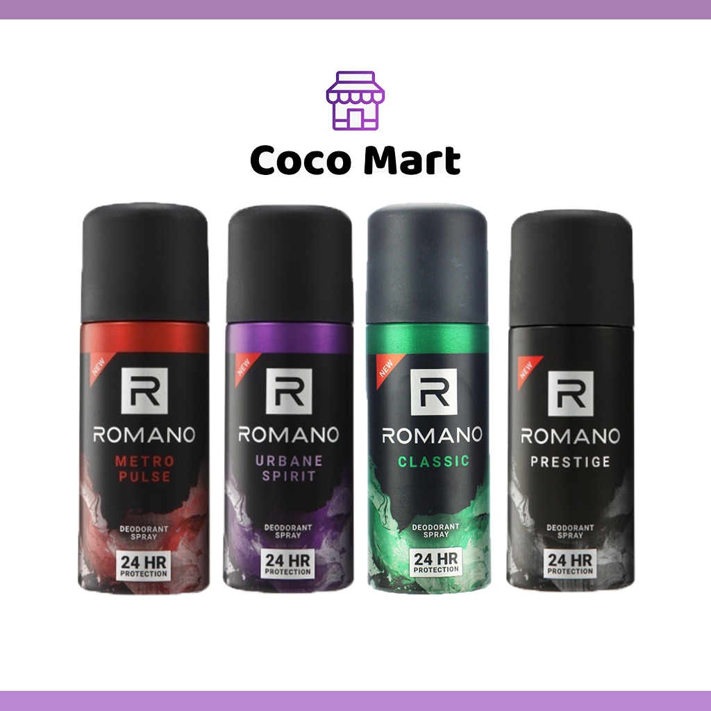 Romano Deodorant Spray 150ml (Prestige/Urbane/Metro Pulse/Classic ...