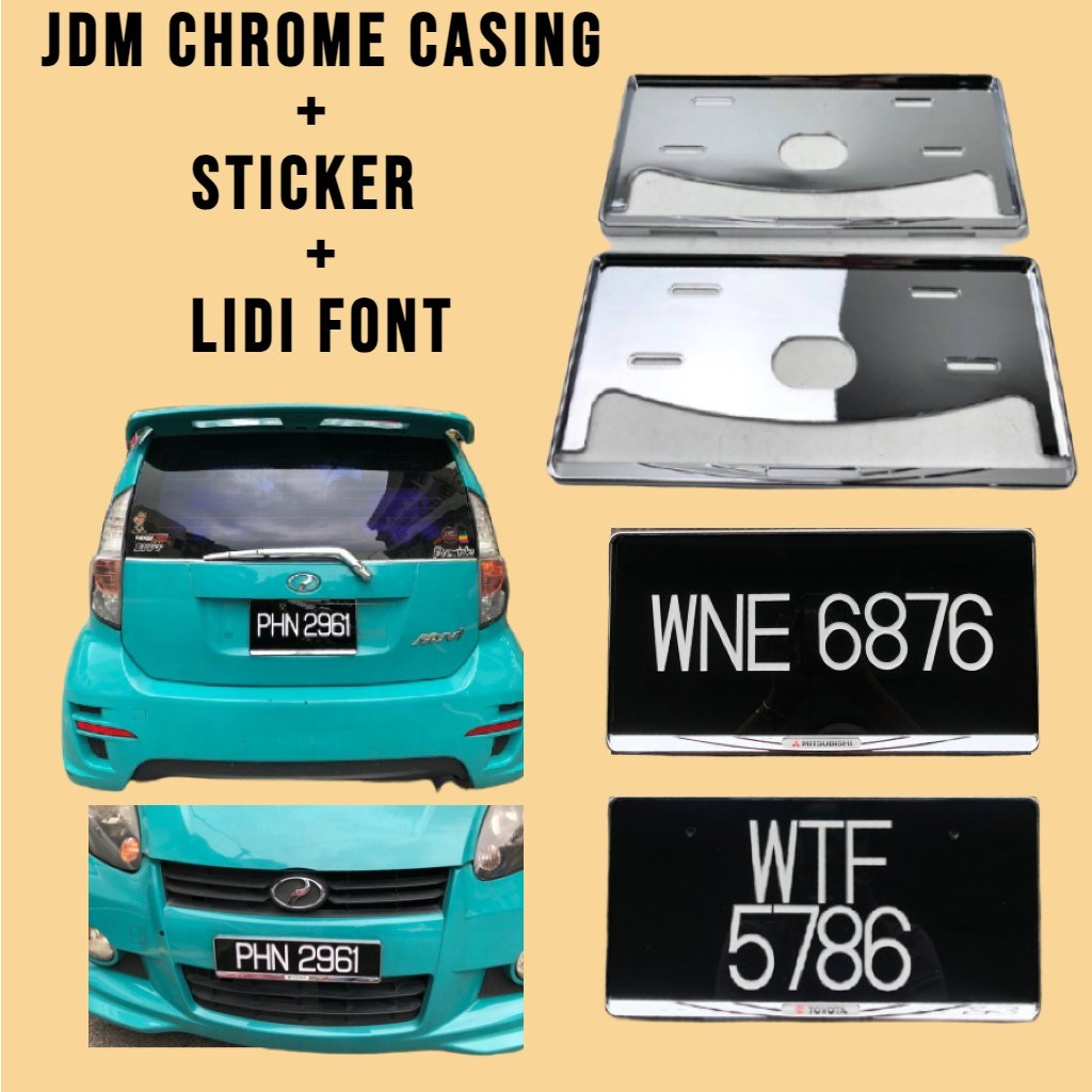 🔥JDM Japan Style Chrome Car Nombor Plate Holder Frame Universal License ...