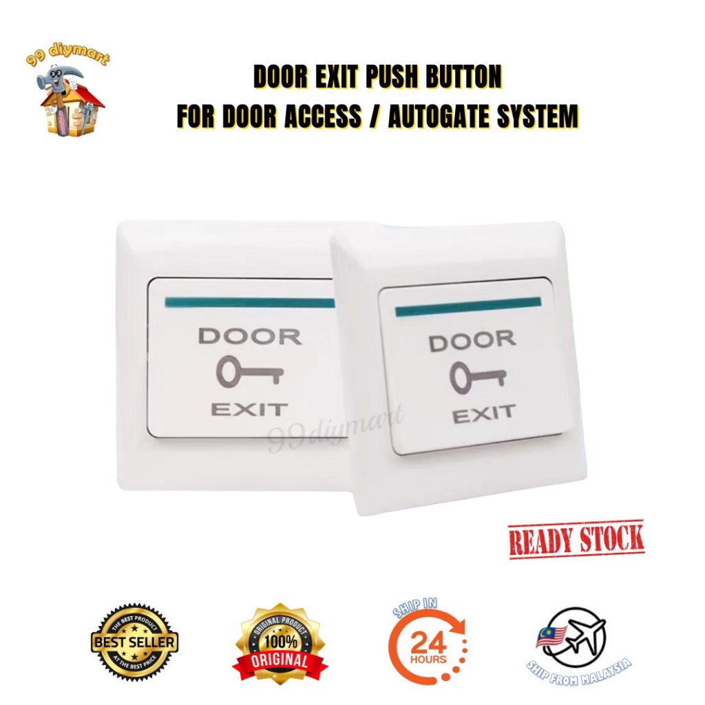 DOOR EXIT PUSH BUTTON FOR DOOR ACCESS / AUTOGATE SYSTEM - - READYSTOCK ...