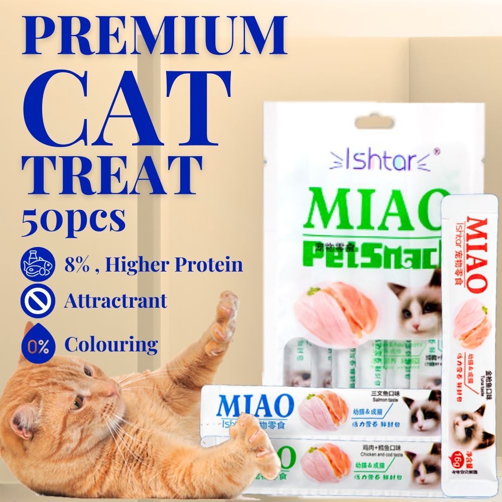 (Bundle)MIAO Premium Jajan Kucing Snek Makanan Ringan Kucing Snack Cat ...