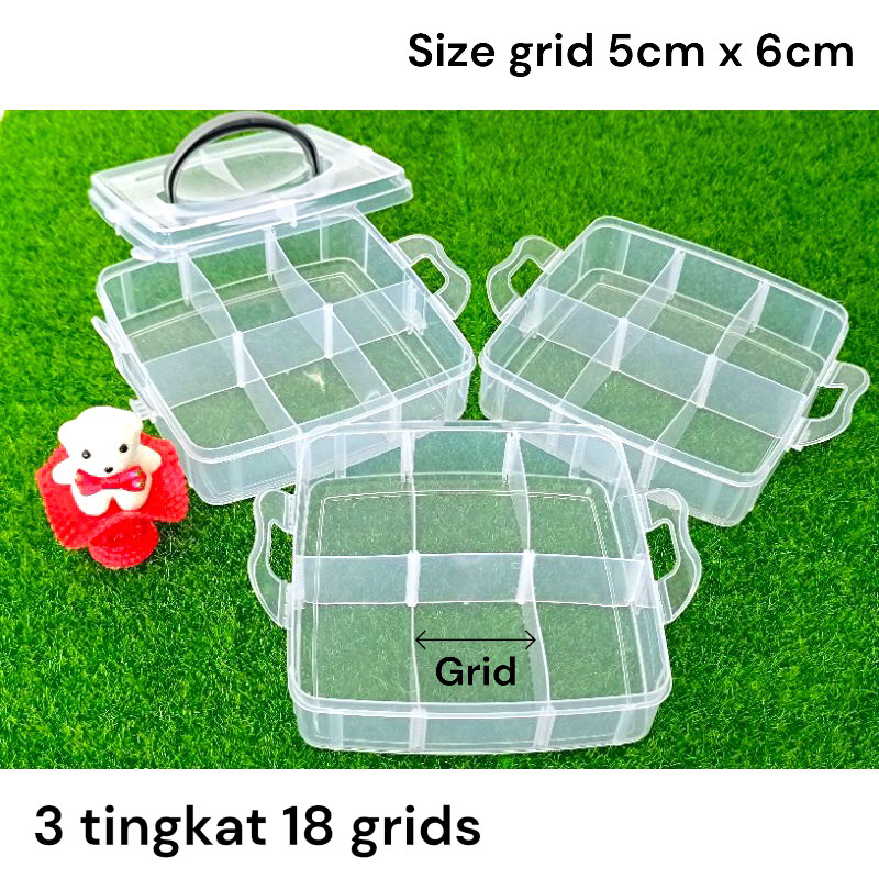 [ 3 layer ] Multifunctional Adjustable Plastic Box/ Transparent Storage ...