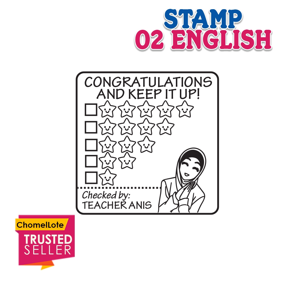 F3030 Cop Guru Teacher Stamp Cop Bintang Cop Guru Comel Cop Guru Bahasa ...