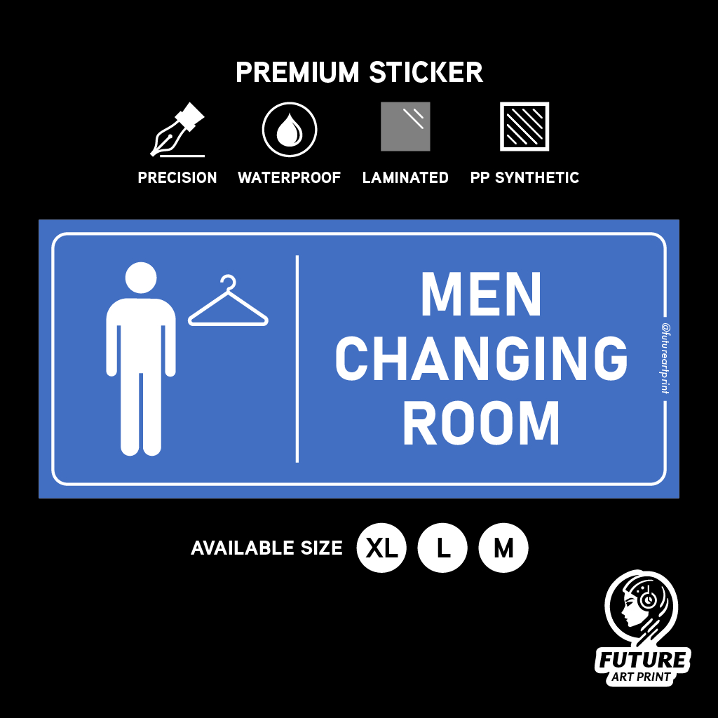 Men Women Changing Room. Premium Sticker Sign Notice Signage. Male ...