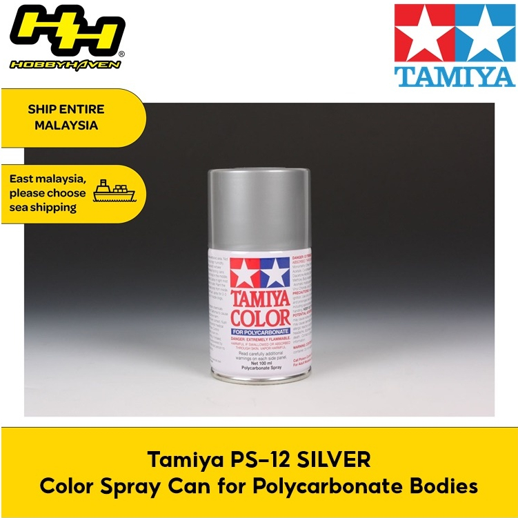Hobby Haven Tamiya PS-12 SILVER Color Spray Can for Polycarbonate ...