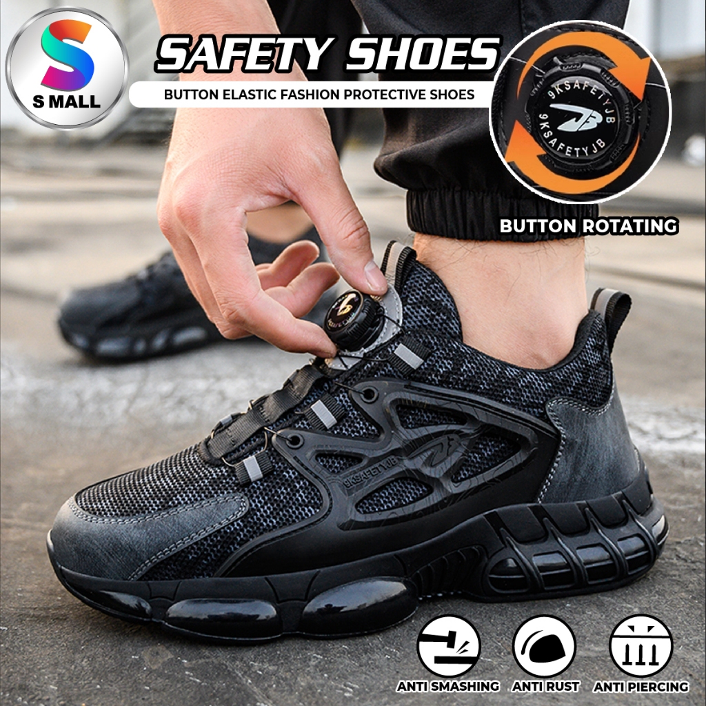Safety Shoes Low-Cut Anti-Smashing steel toe cap with Rotating Button ...