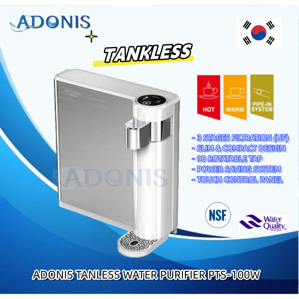 ADONIS Touchscreen Instant Hot Warm Tankless Slim Water Purifier ...