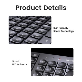 UGREEN UG-KU004-25322 WIRELESS KEYBOARD 2.4GHZ 104 KEYS CONCAVE KEYCAPS ...