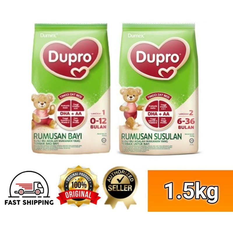 DUPRO Langkah 1 Milk Formula 1.5kg ( 0-12 m+ / 6-36m+ ) | Shopee Malaysia