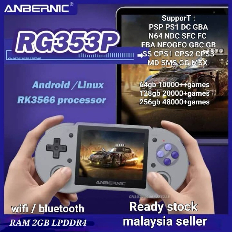 RG353P ANBERNIC DUAL OS LINUX ANDROID HANDHELD VIDEO GAME CONSOLE 3 ...