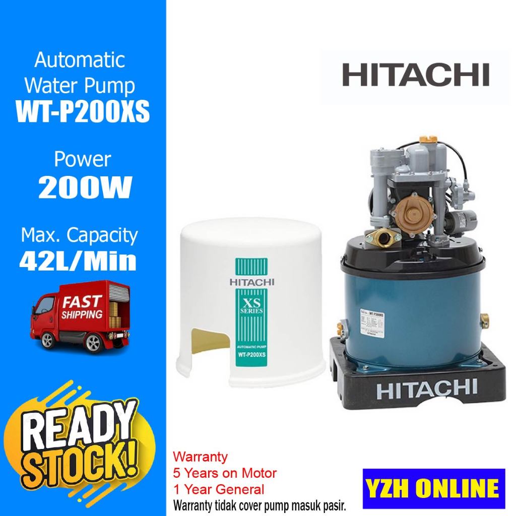 Hitachi WTP200XS: Automatic Water Pump, Power 200W, Head 20mH, Flow 42L ...
