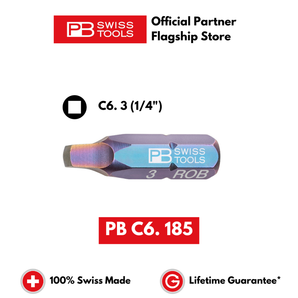 PrecisionBit C6 (1/4") for Square Socket Screws Robertson PB Swiss ...