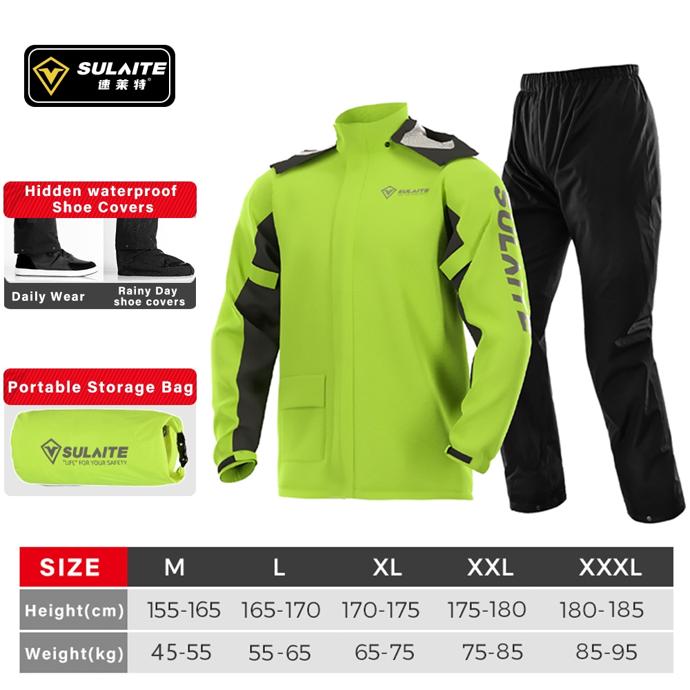 SULAITE Motorcycle breathable ventilate sunscreen Rain coat Reflective ...