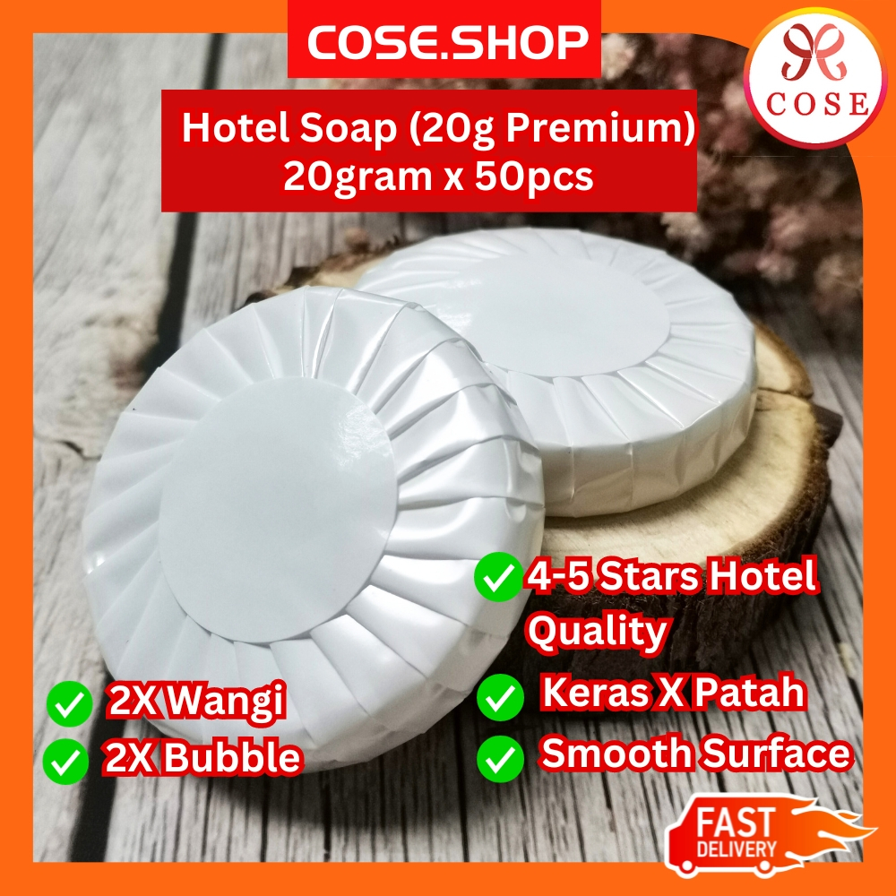COSE (100pcs)15g, 20g Round Budget Hotel Soap Homestay Bath Soap Sabun ...