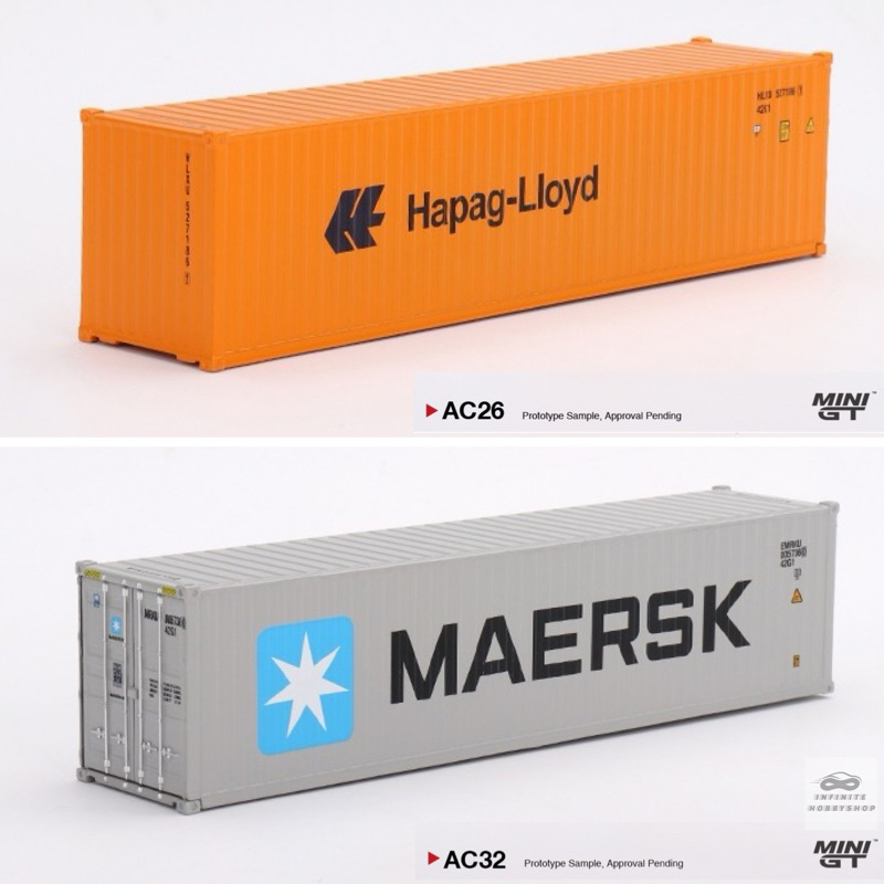 Mini GT Dry Container 40' ⚠️🆕⚠️ AC 26, 32 - Hapag-Lloyd, Maersk - Sealed | Shopee Malaysia