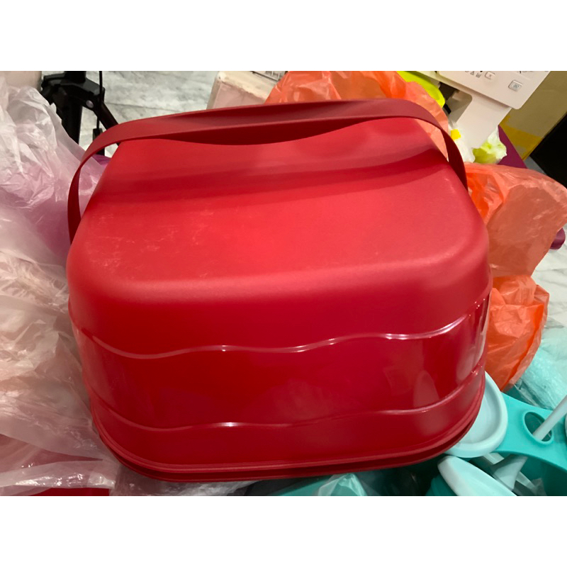 Tupperware Cake Taker 6L Red colour | Shopee Malaysia