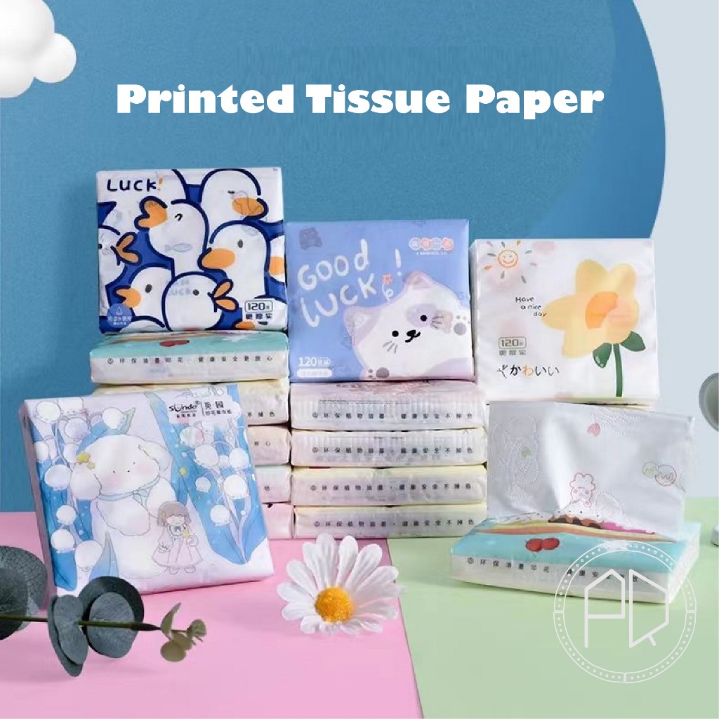 40sheets 3ply Portable Cute Printed Tissue Paper Pocket Tissue Napkins ...