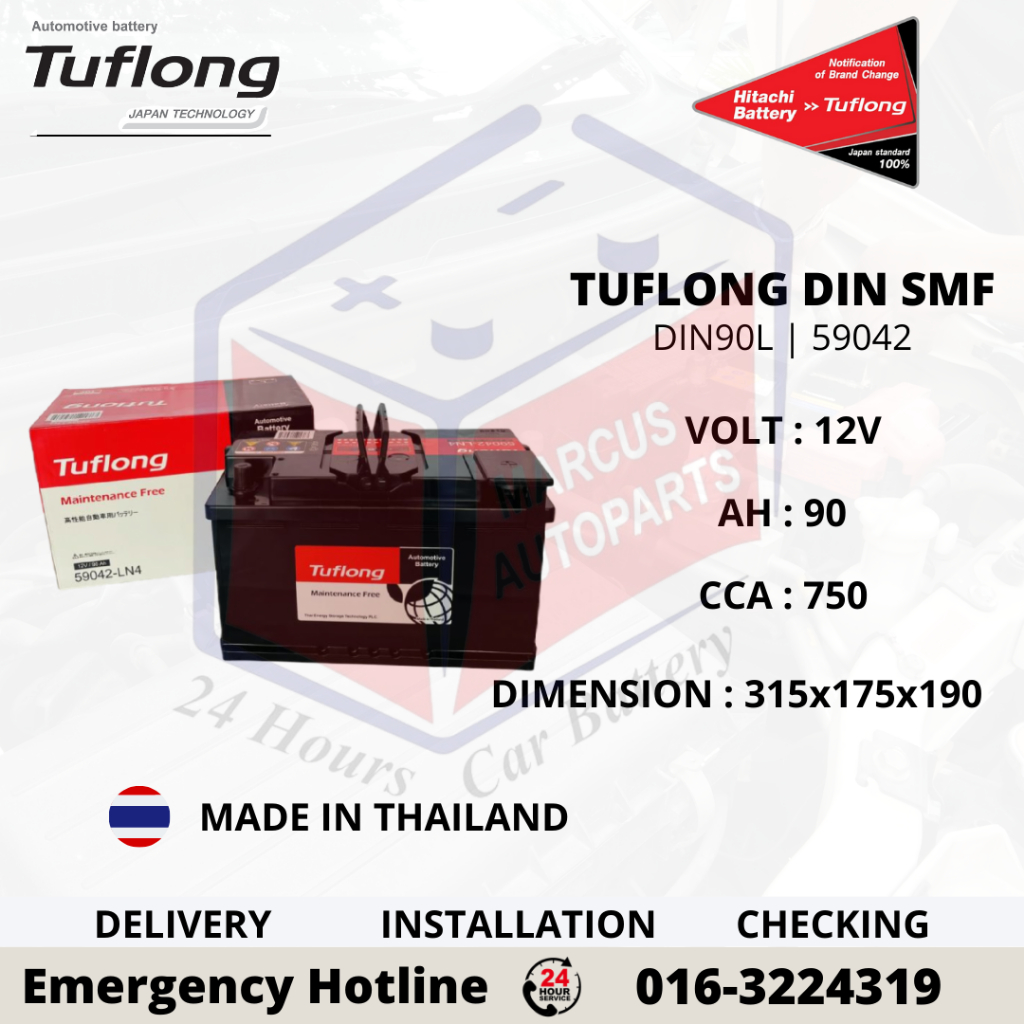 HITACHI TUFLONG SMF LN4 | DIN90L | 59042 CAR BATTERY | Shopee Malaysia
