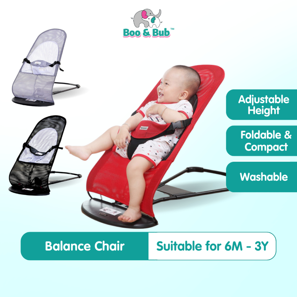 Boo&Bub Foldable Baby Balance Chair Rocker Bouncer Chair Buai Lantai ...