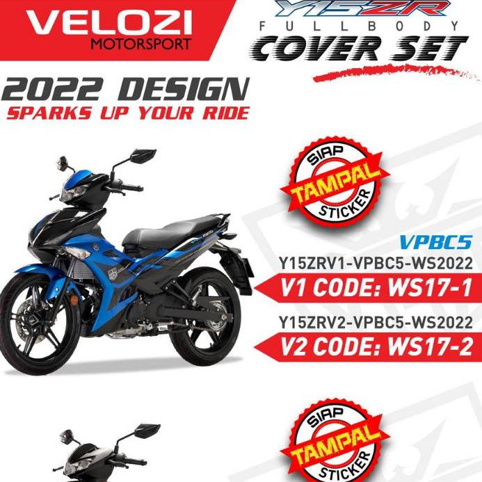 COVERSET YAMAHA V DOCTOR VELOZI EDITION Y15 YSUKU Y15ZR V1 V2 VPBC5 BIRU NEW BLUE TANAM CLEAR ...