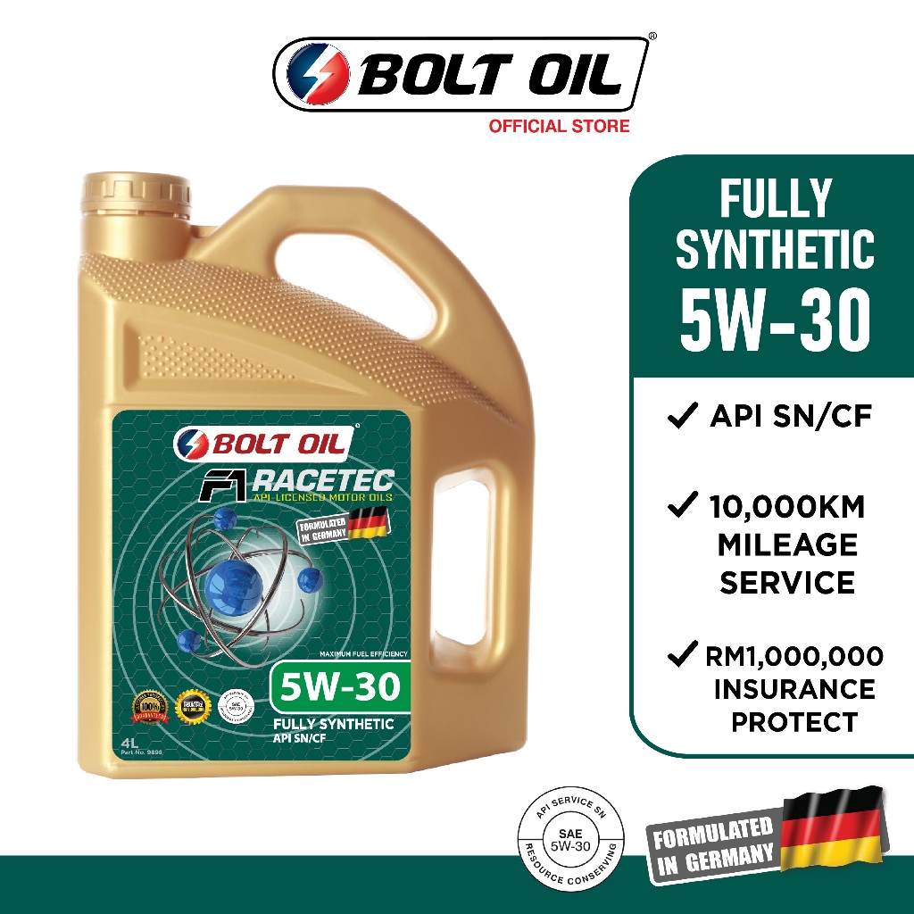 BOLT OIL API SN 5W30 4L Fully Synthetic Engine Oil Lubricant Minyak ...